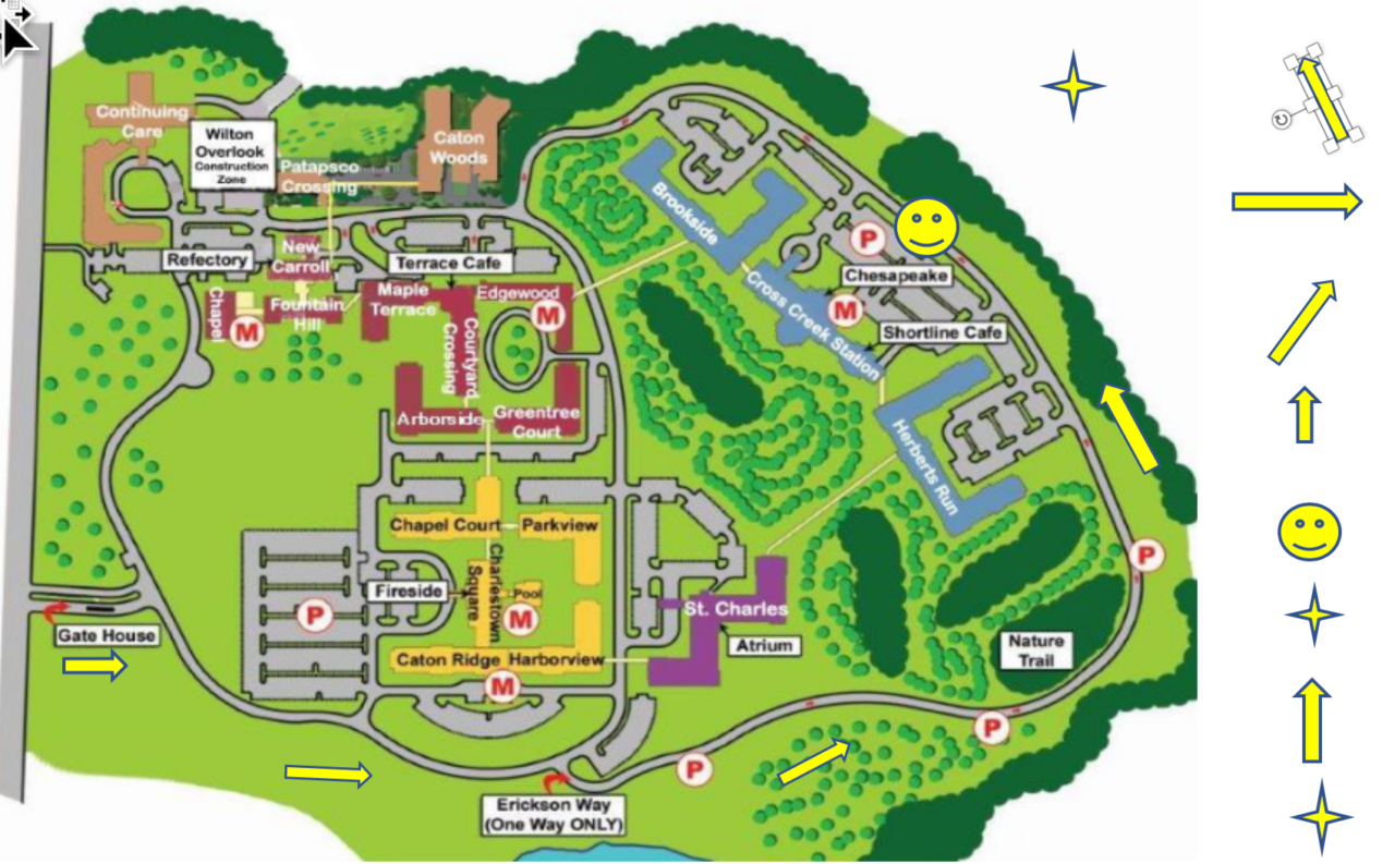 Wayfinding Map for Guests | Charlestown Retirement Community Residents