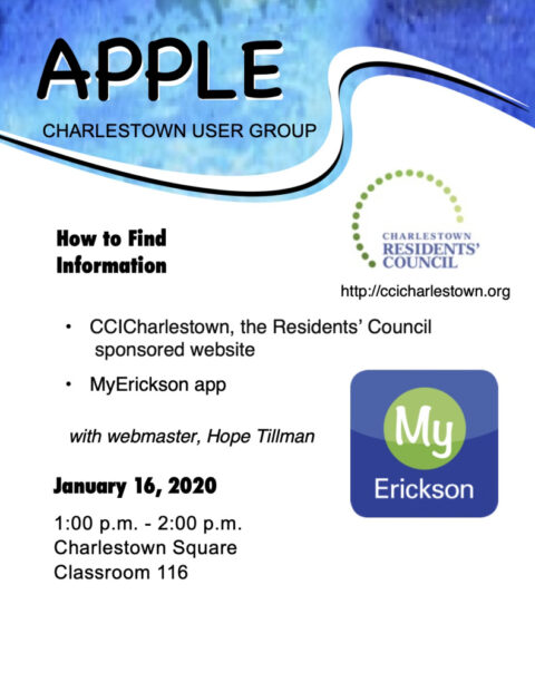 CHUG User Group January 2020 | Charlestown Retirement Community Residents