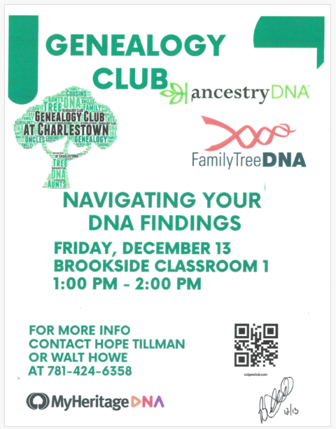 Genealogy Club Meeting December 13 | Charlestown Retirement Community ...